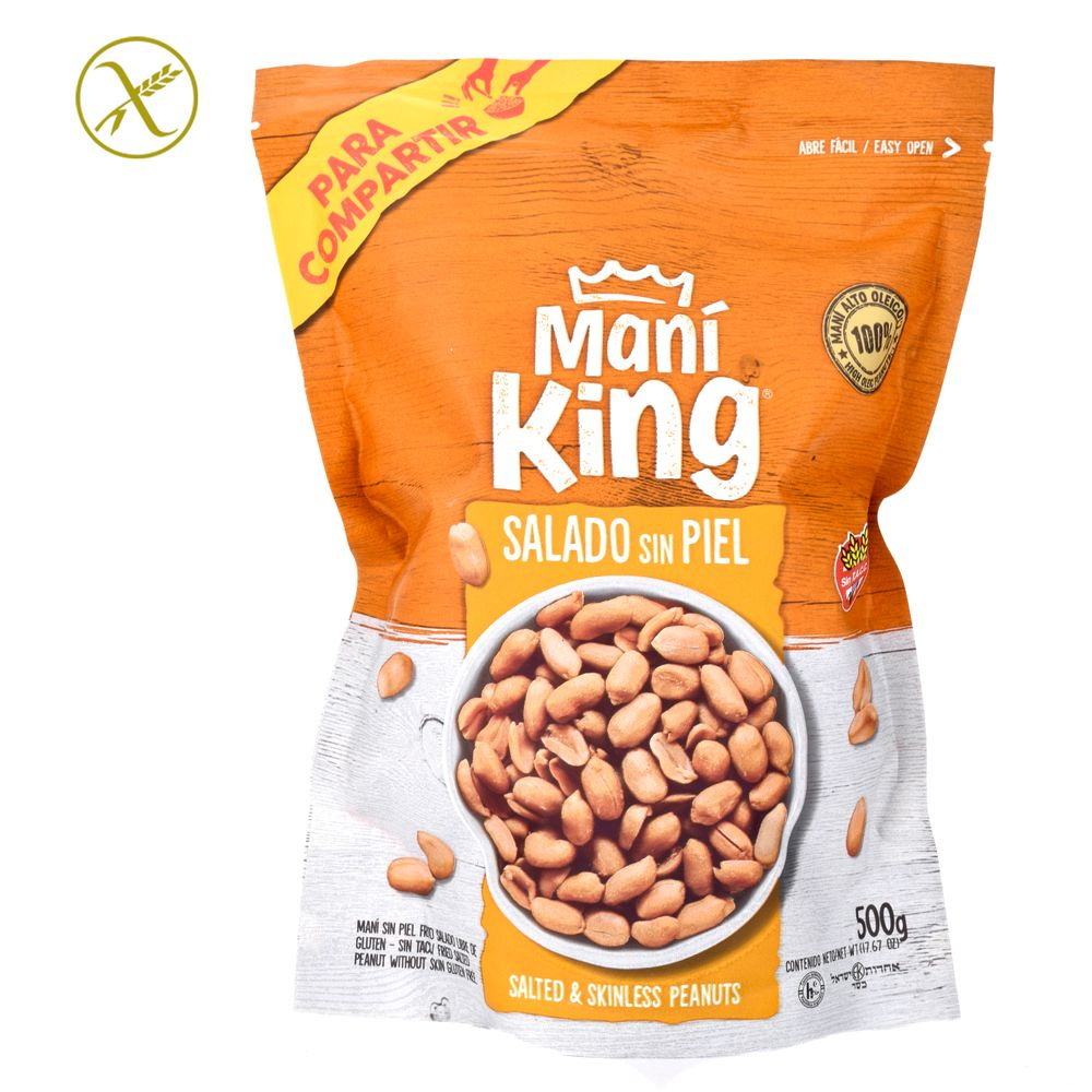 DeliMart - Mani Salado Sin Piel Mani King x 500 Gr